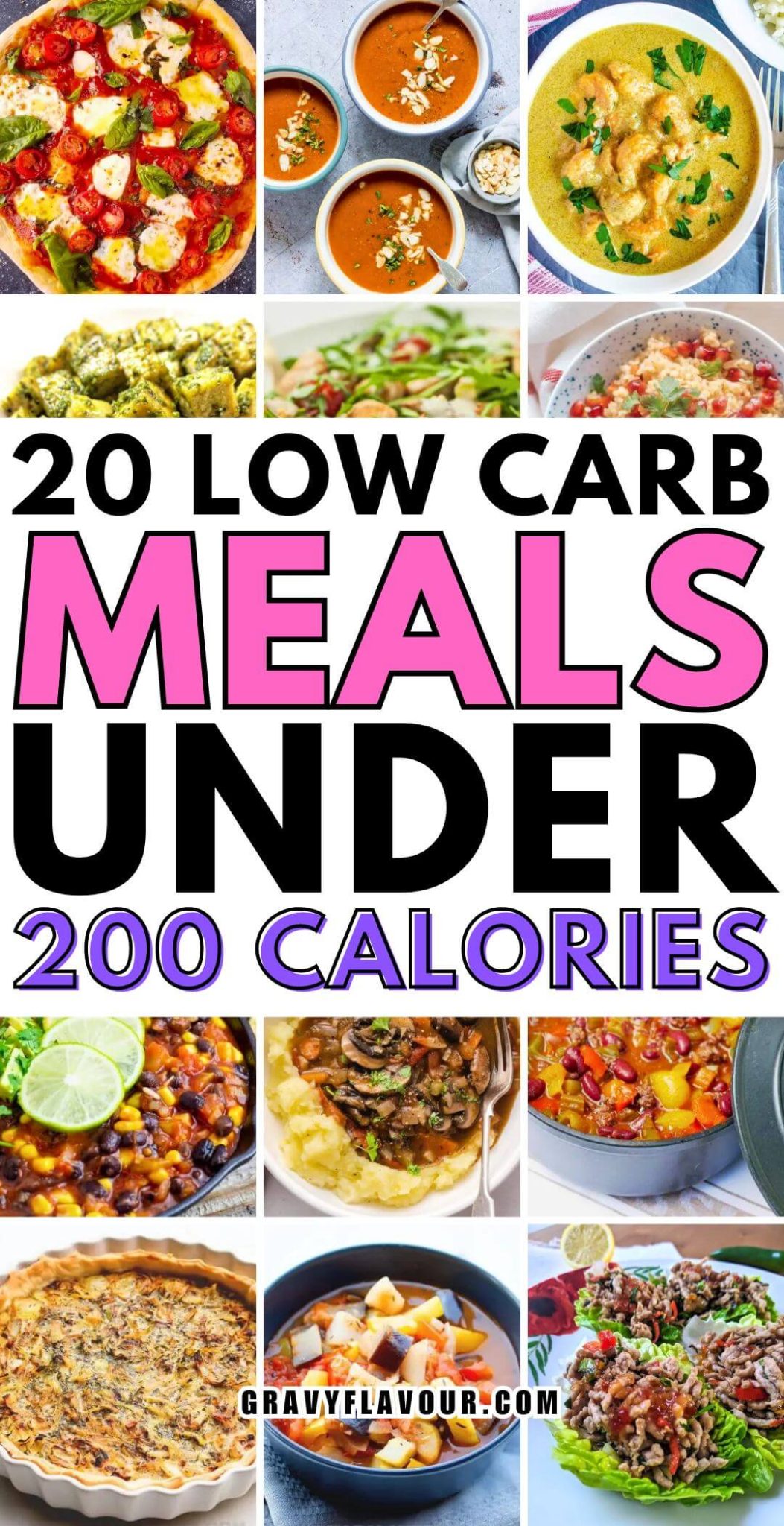 20 Low Carb Meals under 200 Calories