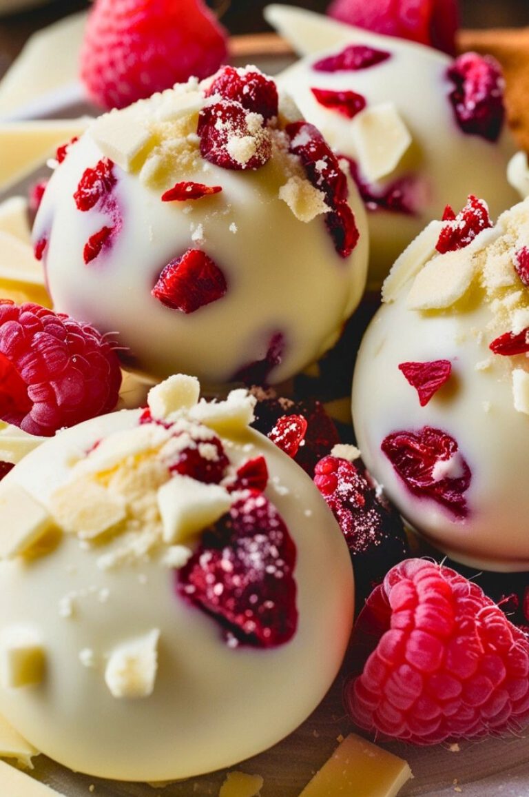 White Chocolate Raspberry Cheesecake Balls